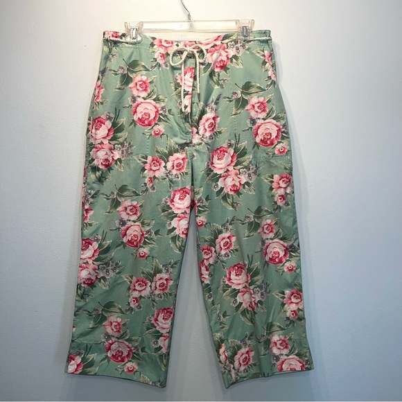 Polo Ralph Lauren | Pants & Jumpsuits | Lauren Ralph Lauren Green Cottage Floral Coastal Grandma ...